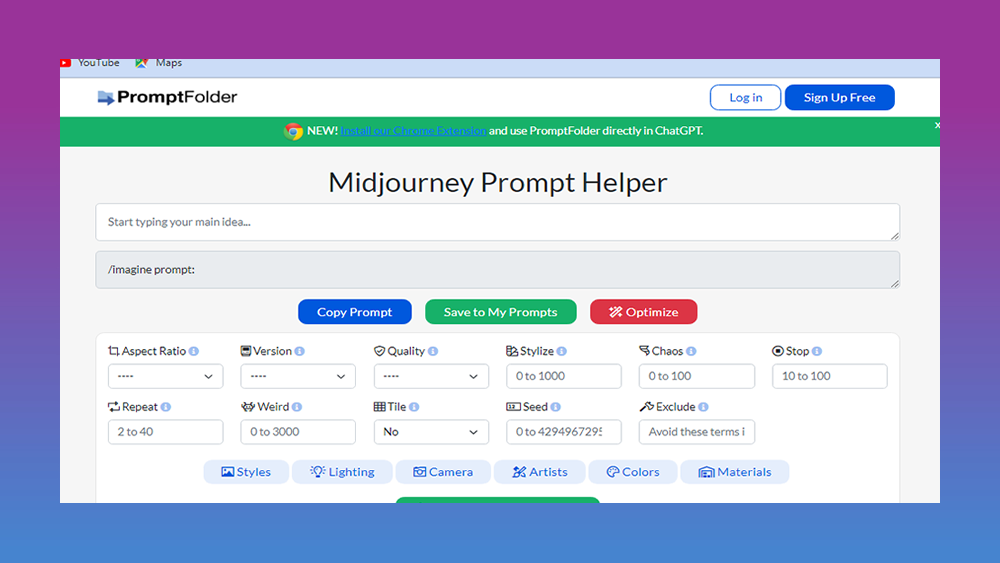 MidJourney Prompt Helper | FuturePedia