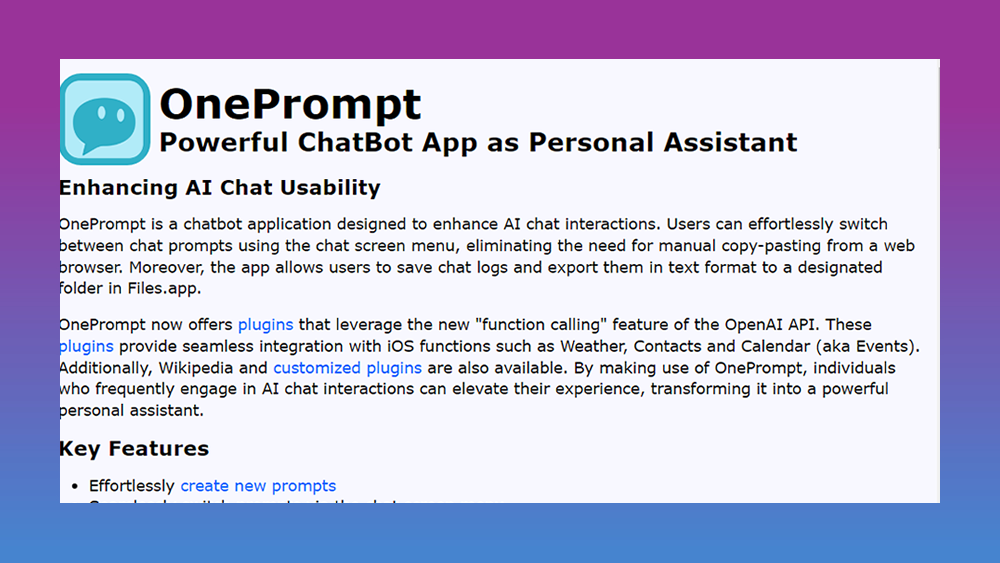 OnePrompt | FuturePedia