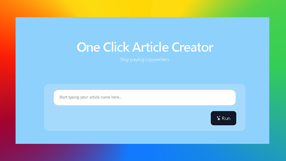 One Click Article Creator | FuturePedia