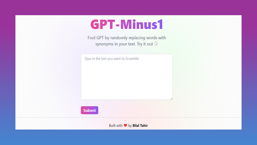 GPT Minus 1 | FuturePedia